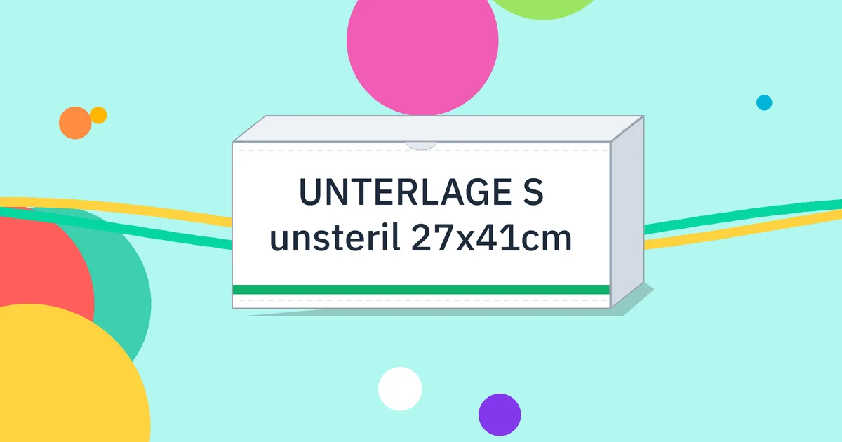 Symbolbild: Packung mit der Aufschrift UNTERLAGE S unsteril 27x41cm (PZN 08848480) – Verfügbarkeit und Bezug in Apotheken in Frankfurt am Main