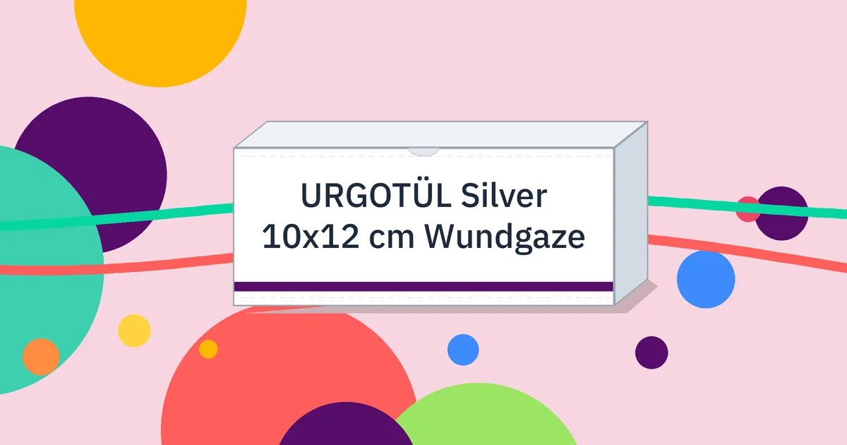 Symbolbild: Packung mit der Aufschrift URGOTÜL Silver 10x12 cm Wundgaze (PZN 19873736) – Verfügbarkeit und Bezug in Apotheken in Frankfurt am Main