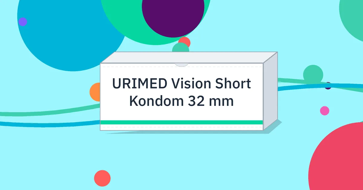 Symbolbild: Packung mit der Aufschrift URIMED Vision Short Kondom 32 mm (PZN 00500174) – Verfügbarkeit und Bezug in Apotheken in Frankfurt am Main