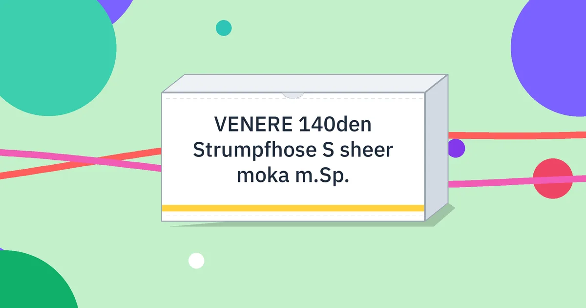 Symbolbild: Packung mit der Aufschrift VENERE 140den Strumpfhose S sheer moka m.Sp. (PZN 16171324) – Verfügbarkeit und Bezug in Apotheken in Frankfurt am Main