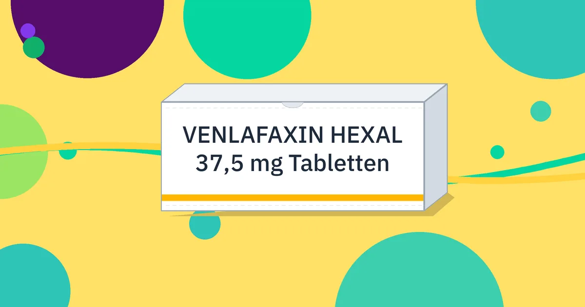 Symbolbild: Packung mit der Aufschrift VENLAFAXIN HEXAL 37,5 mg Tabletten (PZN 00203418) – Verfügbarkeit und Bezug in Apotheken in Frankfurt am Main
