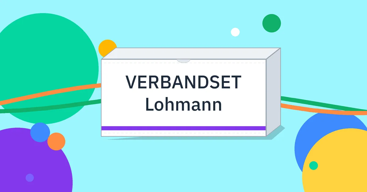 Symbolbild: Packung mit der Aufschrift VERBANDSET Lohmann (PZN 02478993) – Verfügbarkeit und Bezug in Apotheken in Frankfurt am Main