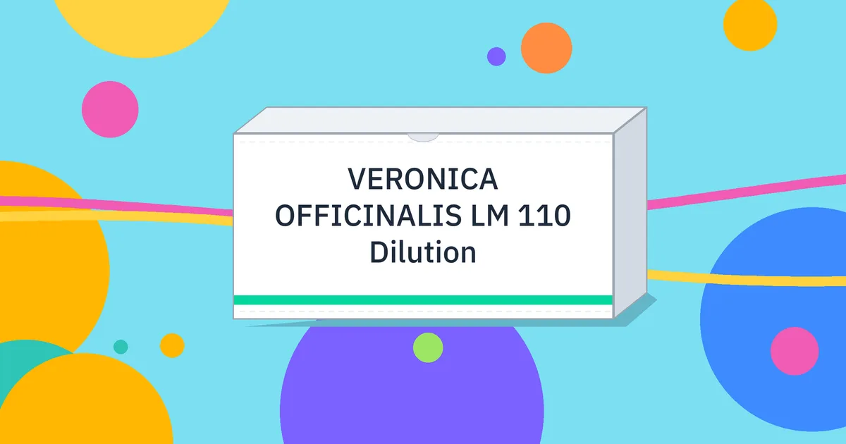 Symbolbild: Packung mit der Aufschrift VERONICA OFFICINALIS LM 110 Dilution (PZN 13270540) – Verfügbarkeit und Bezug in Apotheken in Frankfurt am Main