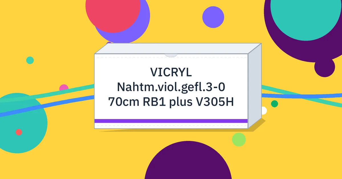 Symbolbild: Packung mit der Aufschrift VICRYL Nahtm.viol.gefl.3-0 70cm RB1 plus V305H (PZN 16809933) – Verfügbarkeit und Bezug in Apotheken in Frankfurt am Main