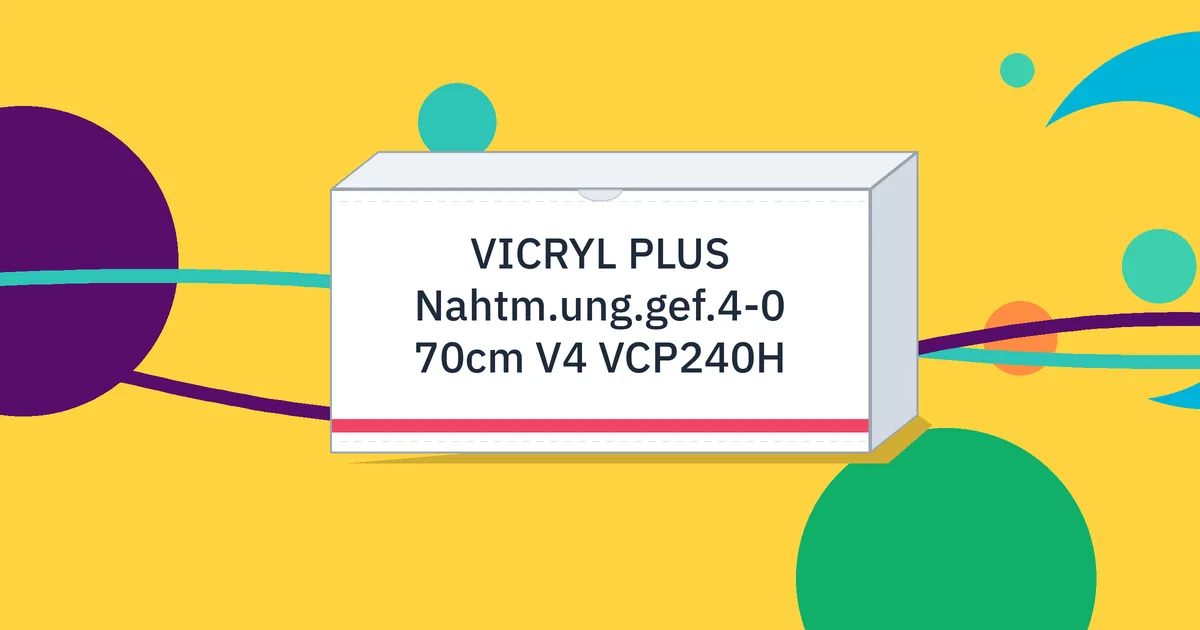 Symbolbild: Packung mit der Aufschrift VICRYL PLUS Nahtm.ung.gef.4-0 70cm V4 VCP240H (PZN 20390500) – Verfügbarkeit und Bezug in Apotheken in Frankfurt am Main