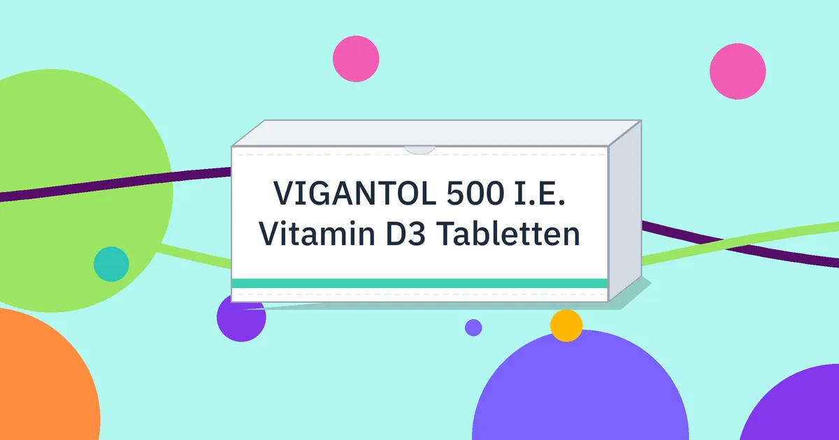 Symbolbild: Packung mit der Aufschrift VIGANTOL 500 I.E. Vitamin D3 Tabletten (PZN 13155661) – Verfügbarkeit und Bezug in Apotheken in Frankfurt am Main
