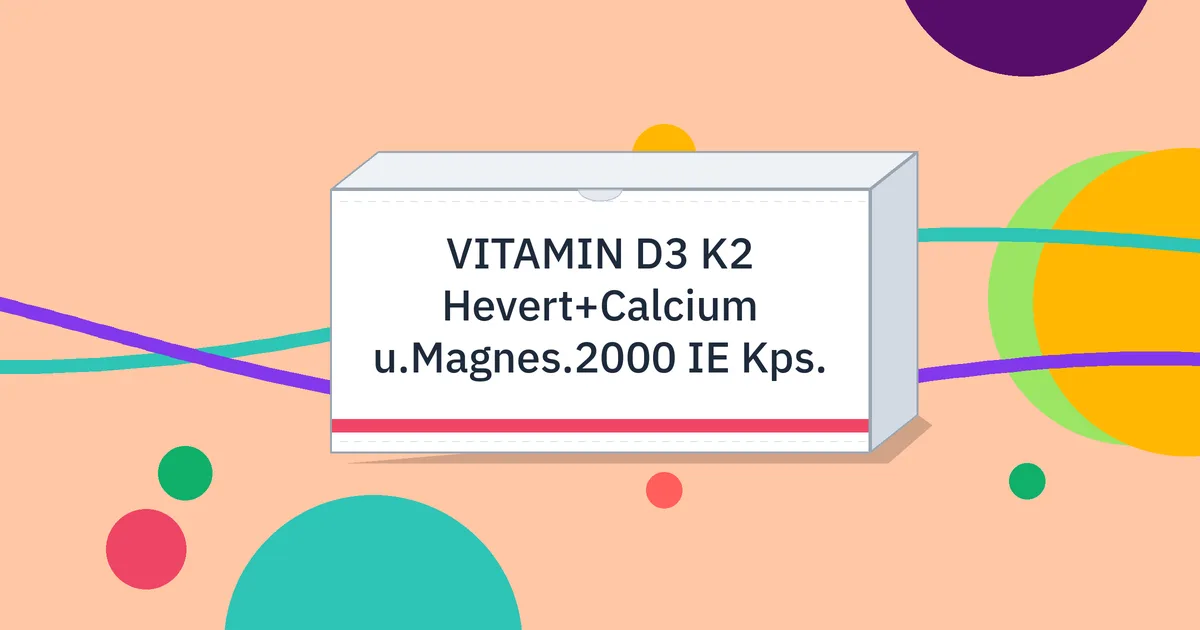 Symbolbild: Packung mit der Aufschrift VITAMIN D3 K2 Hevert+Calcium u.Magnes.2000 IE Kps. (PZN 19295699) – Verfügbarkeit und Bezug in Apotheken in Frankfurt am Main
