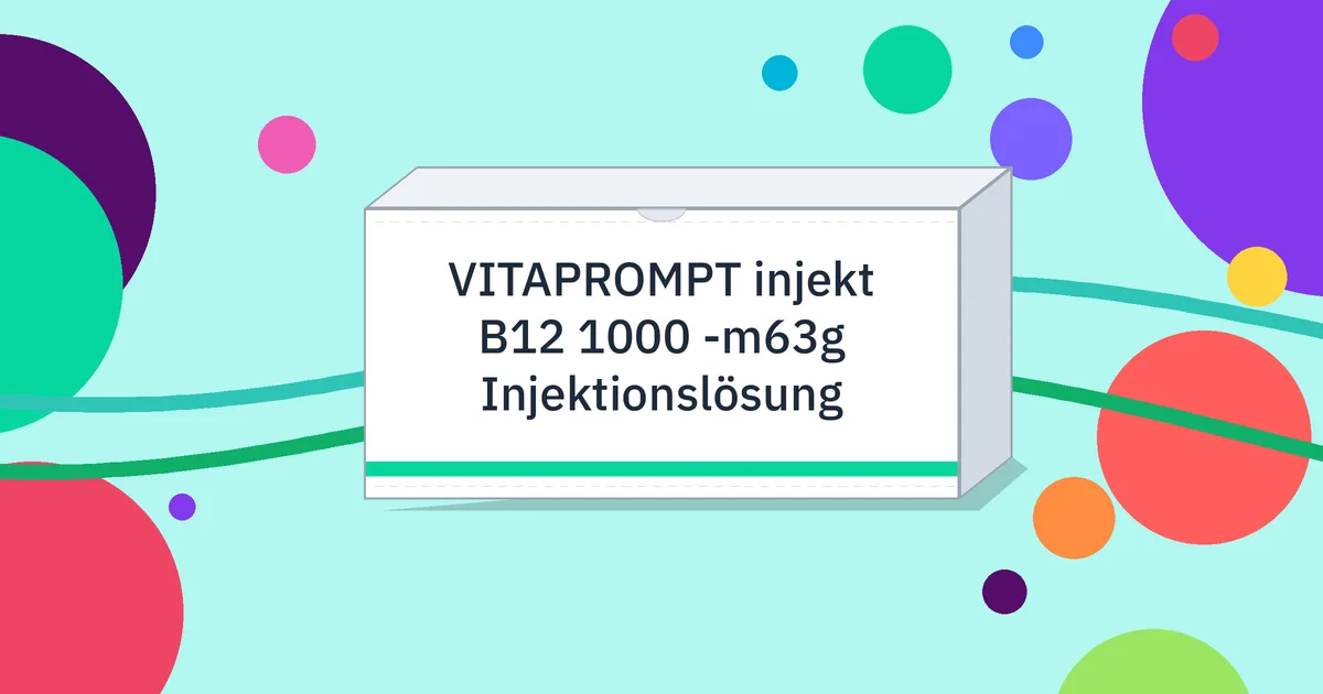 Symbolbild: Packung mit der Aufschrift VITAPROMPT injekt B12 1000 -m63g Injektionslösung (PZN 19690473) – Verfügbarkeit und Bezug in Apotheken in Frankfurt am Main