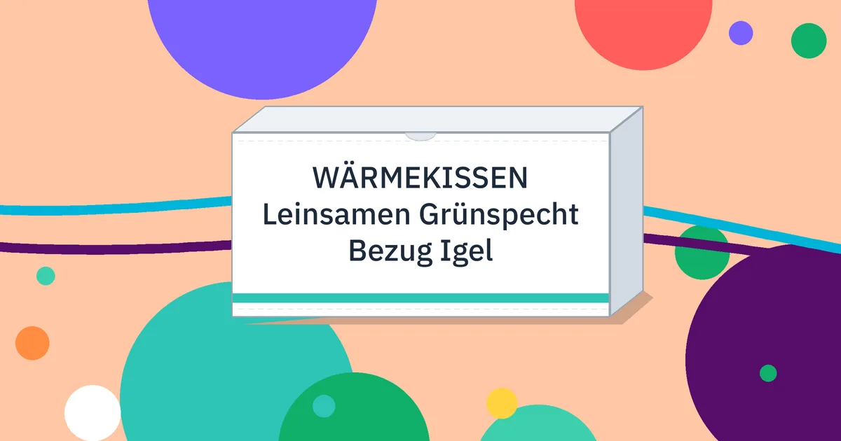 Symbolbild: Packung mit der Aufschrift WÄRMEKISSEN Leinsamen Grünspecht Bezug Igel (PZN 13767080) – Verfügbarkeit und Bezug in Apotheken in Frankfurt am Main