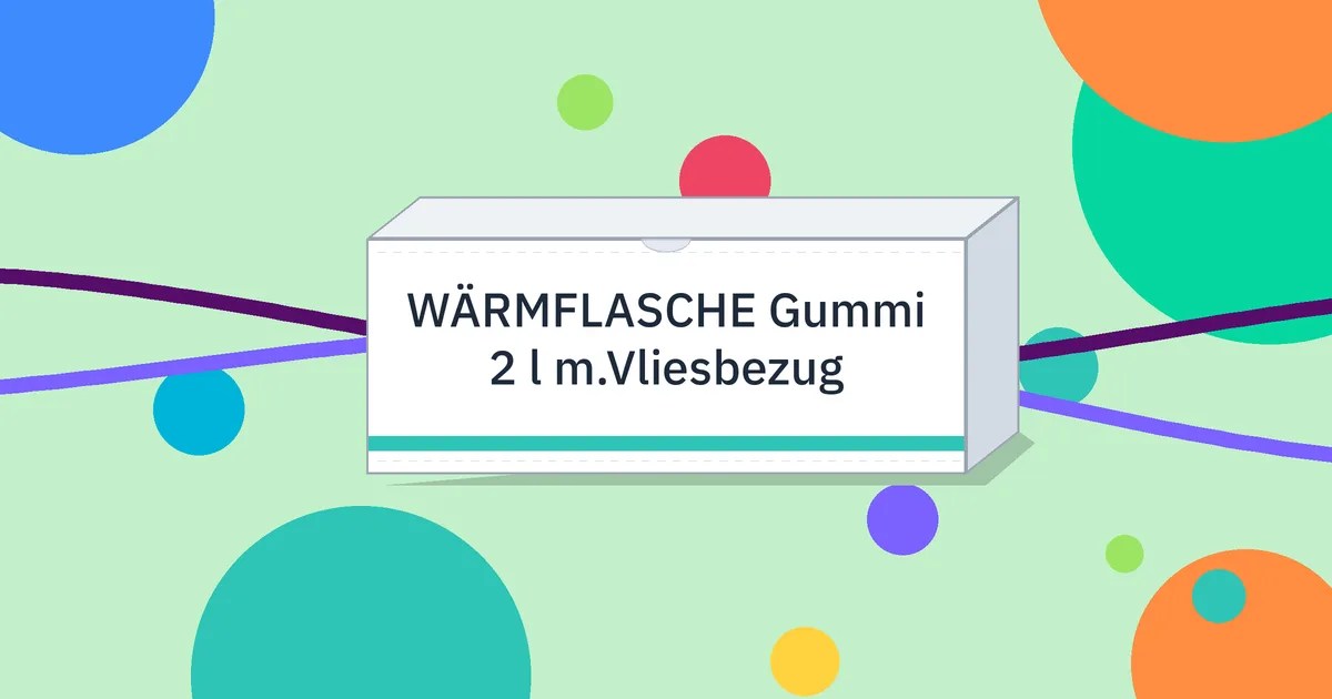 Symbolbild: Packung mit der Aufschrift WÄRMFLASCHE Gummi 2 l m.Vliesbezug (PZN 08434666) – Verfügbarkeit und Bezug in Apotheken in Frankfurt am Main