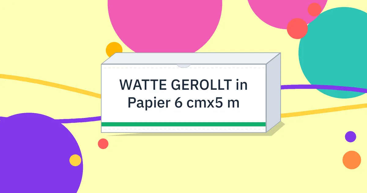 Symbolbild: Packung mit der Aufschrift WATTE GEROLLT in Papier 6 cmx5 m (PZN 01722020) – Verfügbarkeit und Bezug in Apotheken in Frankfurt am Main