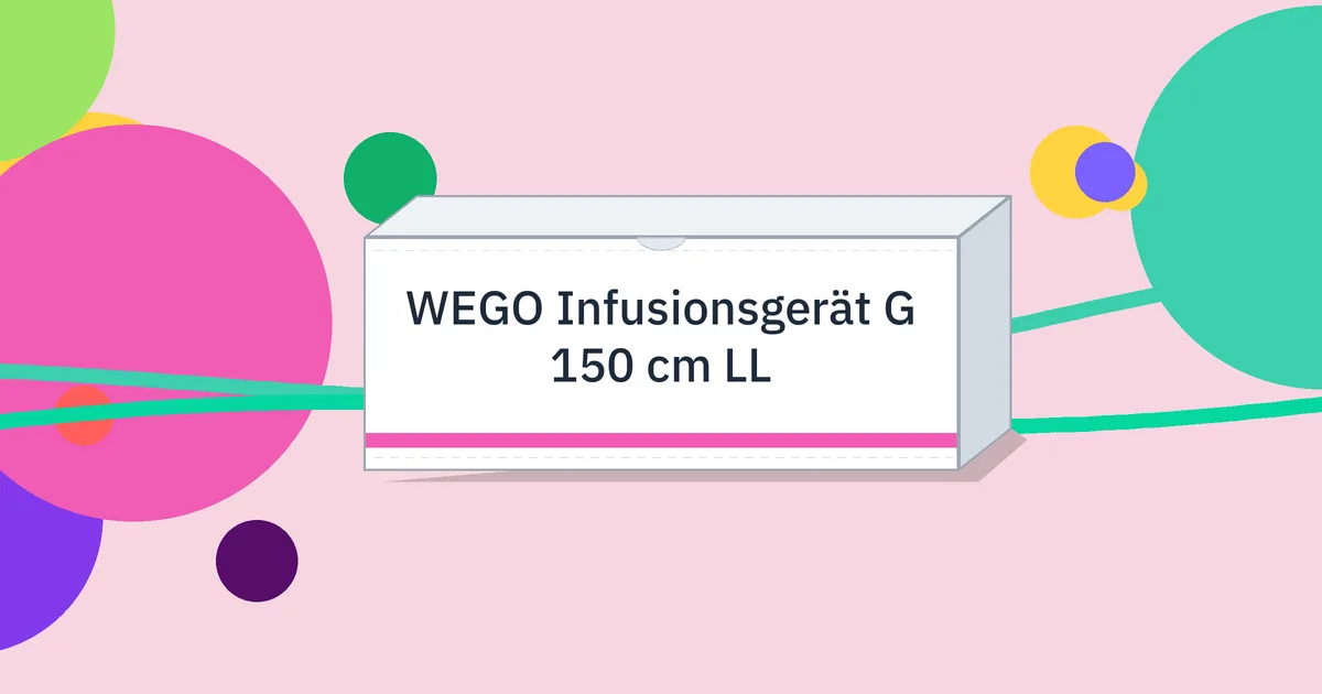 Symbolbild: Packung mit der Aufschrift WEGO Infusionsgerät G 150 cm LL (PZN 18860051) – Verfügbarkeit und Bezug in Apotheken in Frankfurt am Main