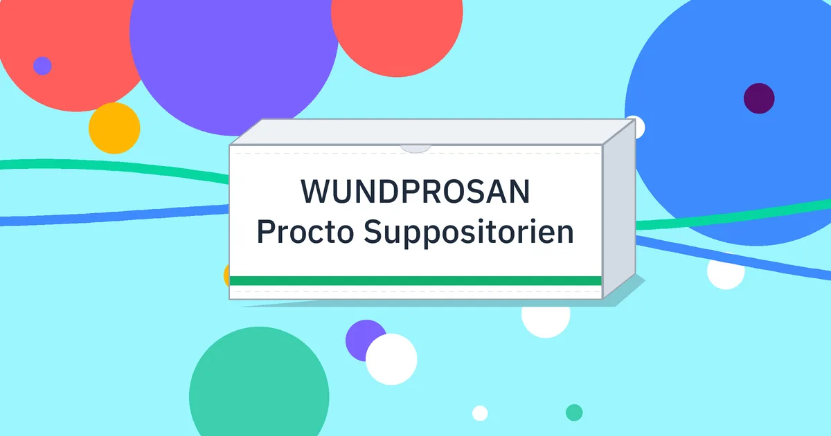 Symbolbild: Packung mit der Aufschrift WUNDPROSAN Procto Suppositorien (PZN 12906527) – Verfügbarkeit und Bezug in Apotheken in Frankfurt am Main