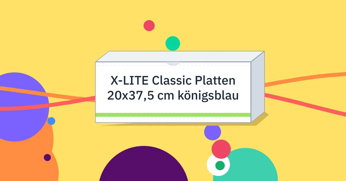 Symbolbild: Packung mit der Aufschrift X-LITE Classic Platten 20x37,5 cm königsblau (PZN 17823444) – Verfügbarkeit und Bezug in Apotheken in Frankfurt am Main