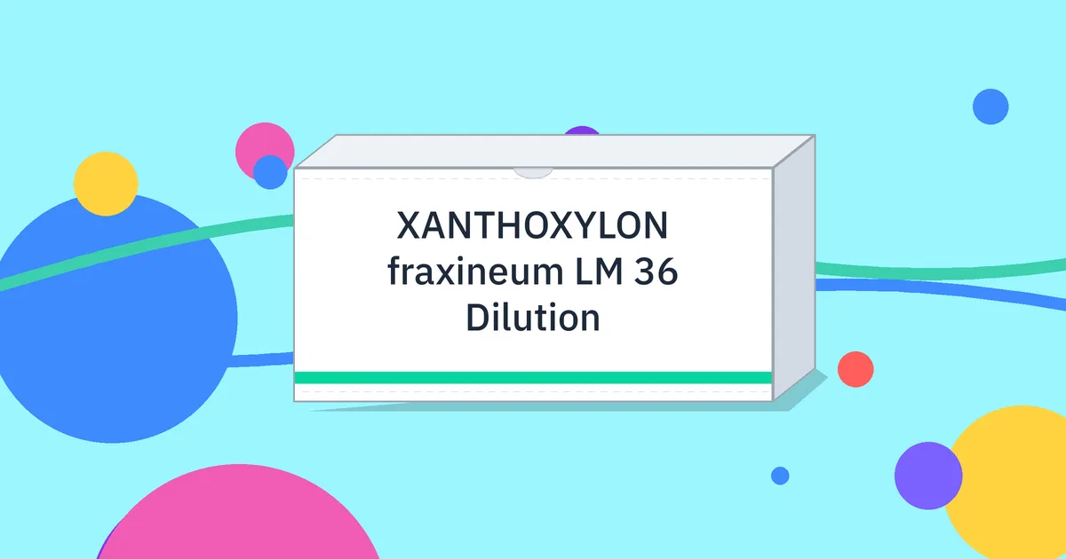Symbolbild: Packung mit der Aufschrift XANTHOXYLON fraxineum LM 36 Dilution (PZN 13784606) – Verfügbarkeit und Bezug in Apotheken in Frankfurt am Main