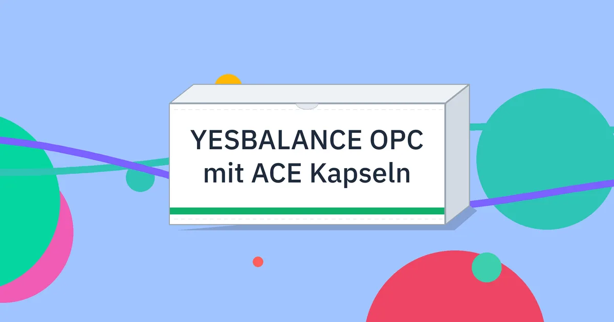 Symbolbild: Packung mit der Aufschrift YESBALANCE OPC mit ACE Kapseln (PZN 20636243) – Verfügbarkeit und Bezug in Apotheken in Frankfurt am Main
