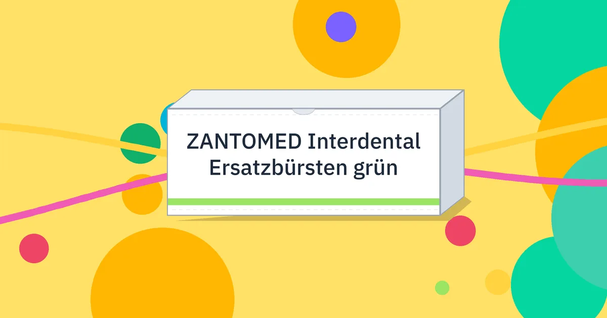 Symbolbild: Packung mit der Aufschrift ZANTOMED Interdental Ersatzbürsten grün (PZN 03238914) – Verfügbarkeit und Bezug in Apotheken in Frankfurt am Main