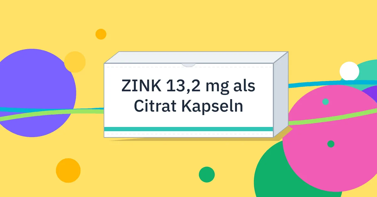 Symbolbild: Packung mit der Aufschrift ZINK 13,2 mg als Citrat Kapseln (PZN 16937542) – Verfügbarkeit und Bezug in Apotheken in Frankfurt am Main