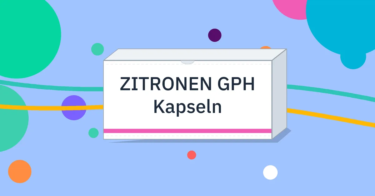 Symbolbild: Packung mit der Aufschrift ZITRONEN GPH Kapseln (PZN 05869286) – Verfügbarkeit und Bezug in Apotheken in Frankfurt am Main