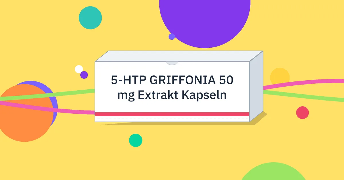 Symbolbild: Packung mit der Aufschrift 5-HTP GRIFFONIA 50 mg Extrakt Kapseln (PZN 15736474) – Verfügbarkeit und Bezug in Apotheken in Frankfurt am Main