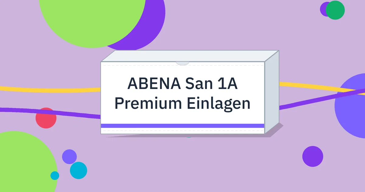 Symbolbild: Packung mit der Aufschrift ABENA San 1A Premium Einlagen (PZN 10219538) – Verfügbarkeit und Bezug in Apotheken in Frankfurt am Main