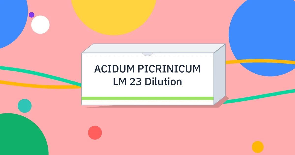 Symbolbild: Packung mit der Aufschrift ACIDUM PICRINICUM LM 23 Dilution (PZN 12753704) – Verfügbarkeit und Bezug in Apotheken in Frankfurt am Main