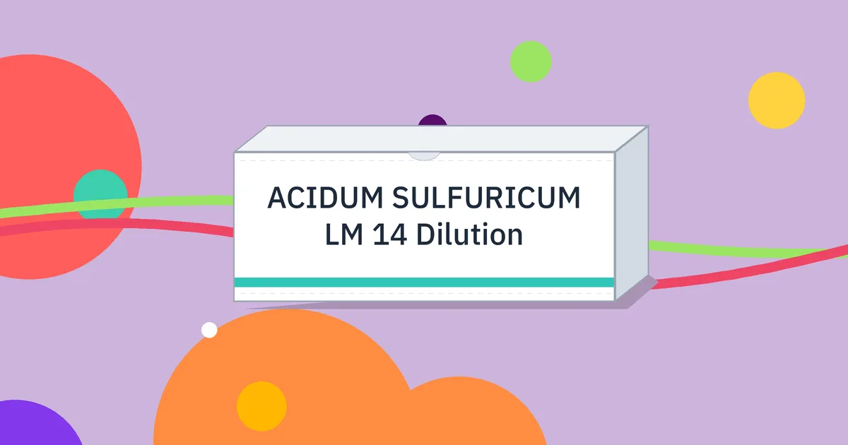 Symbolbild: Packung mit der Aufschrift ACIDUM SULFURICUM LM 14 Dilution (PZN 12754046) – Verfügbarkeit und Bezug in Apotheken in Frankfurt am Main