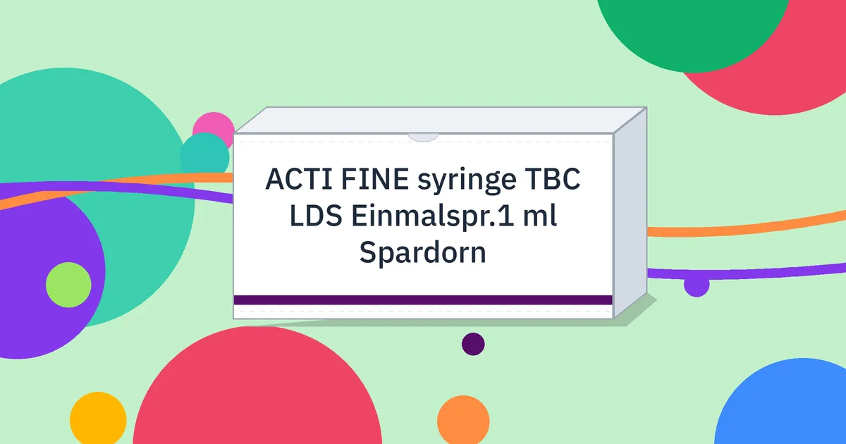 Symbolbild: Packung mit der Aufschrift ACTI FINE syringe TBC LDS Einmalspr.1 ml Spardorn (PZN 12589618) – Verfügbarkeit und Bezug in Apotheken in Frankfurt am Main