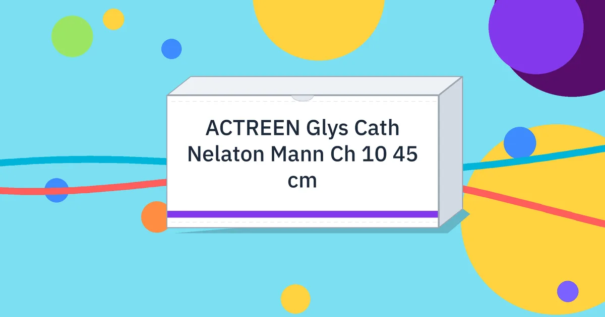 Symbolbild: Packung mit der Aufschrift ACTREEN Glys Cath Nelaton Mann Ch 10 45 cm (PZN 00588281) – Verfügbarkeit und Bezug in Apotheken in Frankfurt am Main