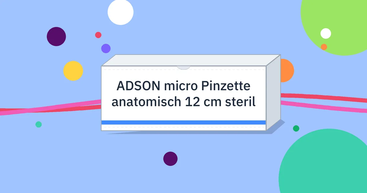 Symbolbild: Packung mit der Aufschrift ADSON micro Pinzette anatomisch 12 cm steril (PZN 19978470) – Verfügbarkeit und Bezug in Apotheken in Frankfurt am Main