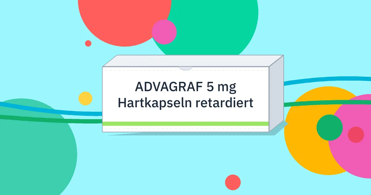 Symbolbild: Packung mit der Aufschrift ADVAGRAF 5 mg Hartkapseln retardiert (PZN 02293733) – Verfügbarkeit und Bezug in Apotheken in Frankfurt am Main