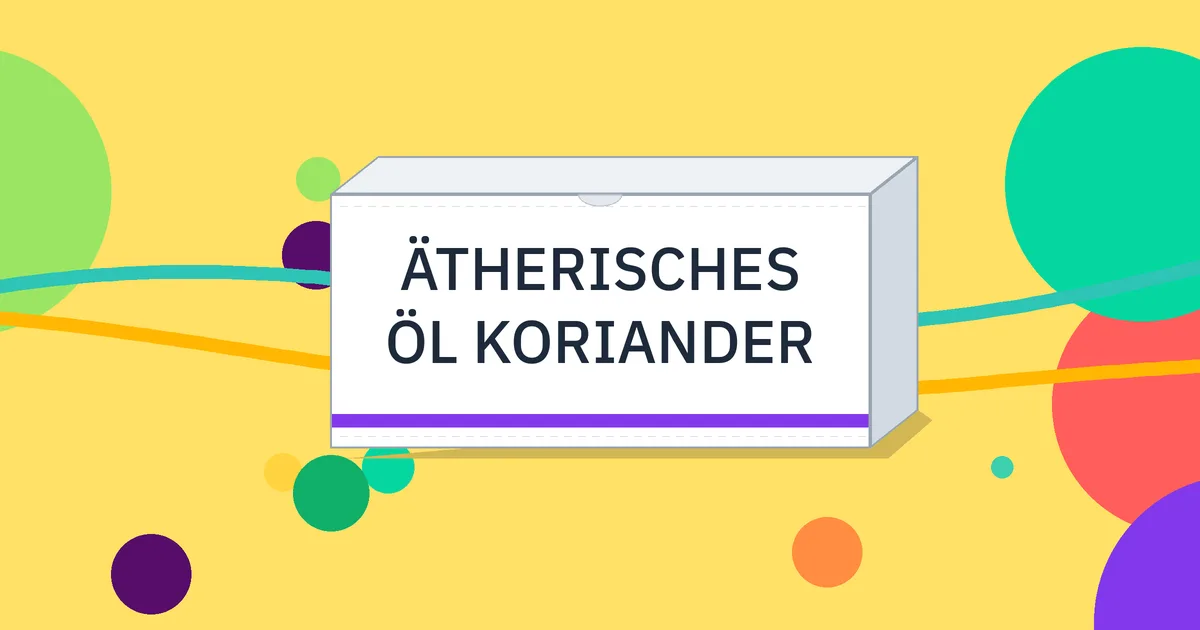 Symbolbild: Packung mit der Aufschrift ÄTHERISCHES ÖL KORIANDER (PZN 20026941) – Verfügbarkeit und Bezug in Apotheken in Frankfurt am Main
