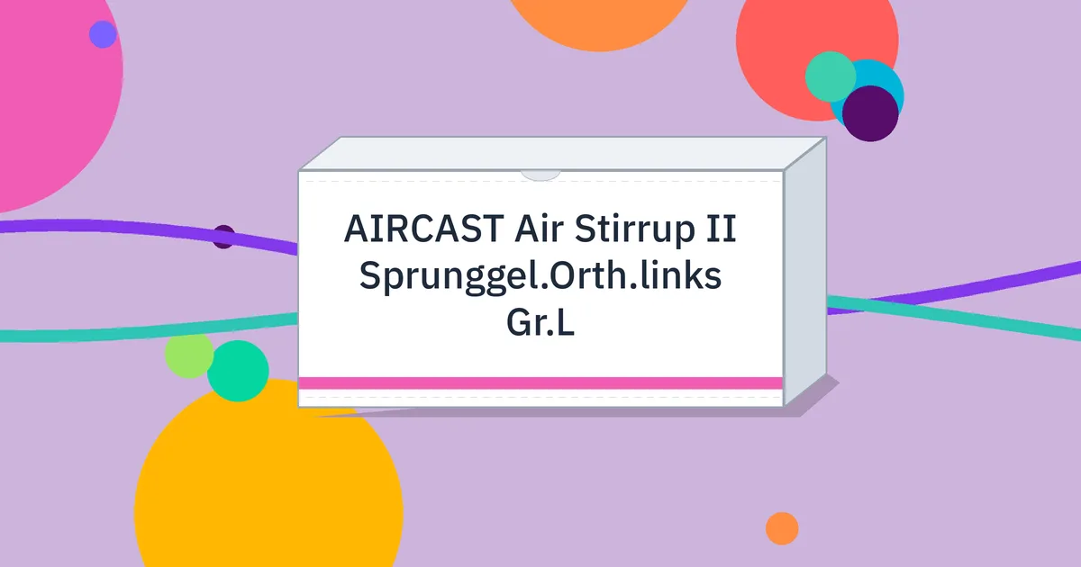 Symbolbild: Packung mit der Aufschrift AIRCAST Air Stirrup II Sprunggel.Orth.links Gr.L (PZN 09422524) – Verfügbarkeit und Bezug in Apotheken in Frankfurt am Main