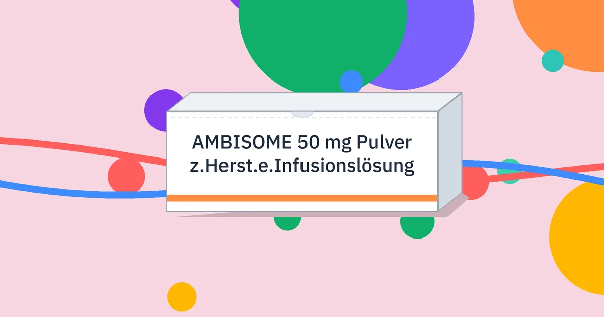 Symbolbild: Packung mit der Aufschrift AMBISOME 50 mg Pulver z.Herst.e.Infusionslösung (PZN 05892724) – Verfügbarkeit und Bezug in Apotheken in Frankfurt am Main