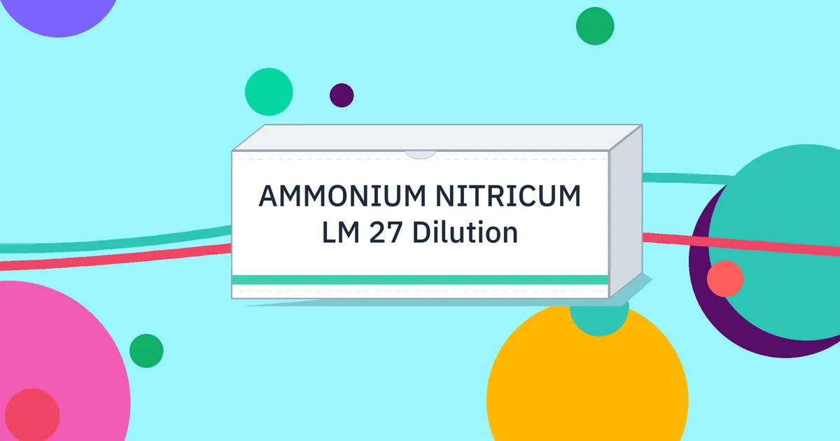 Symbolbild: Packung mit der Aufschrift AMMONIUM NITRICUM LM 27 Dilution (PZN 13321964) – Verfügbarkeit und Bezug in Apotheken in Frankfurt am Main