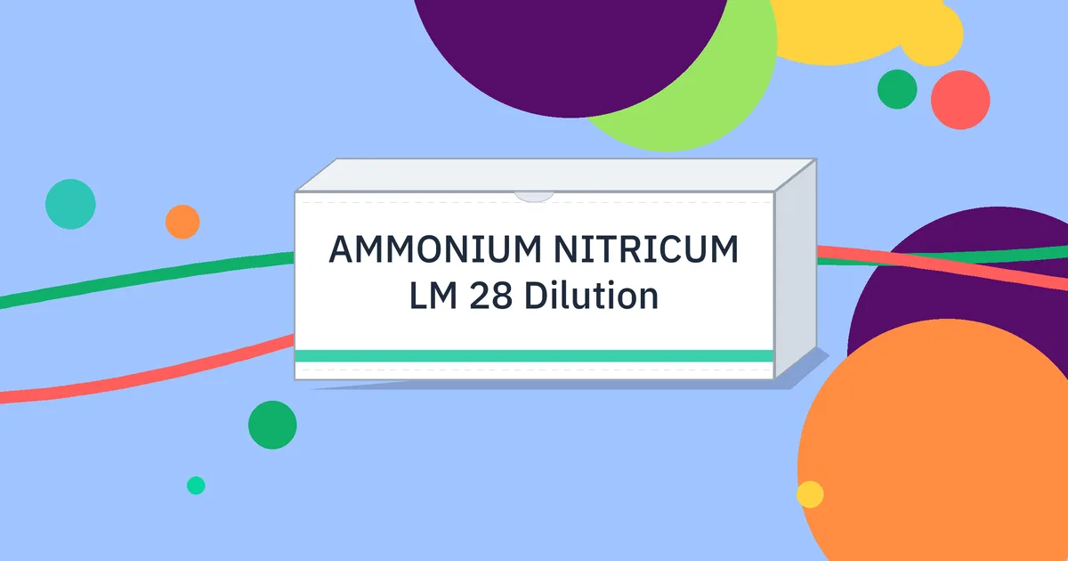 Symbolbild: Packung mit der Aufschrift AMMONIUM NITRICUM LM 28 Dilution (PZN 13321993) – Verfügbarkeit und Bezug in Apotheken in Frankfurt am Main