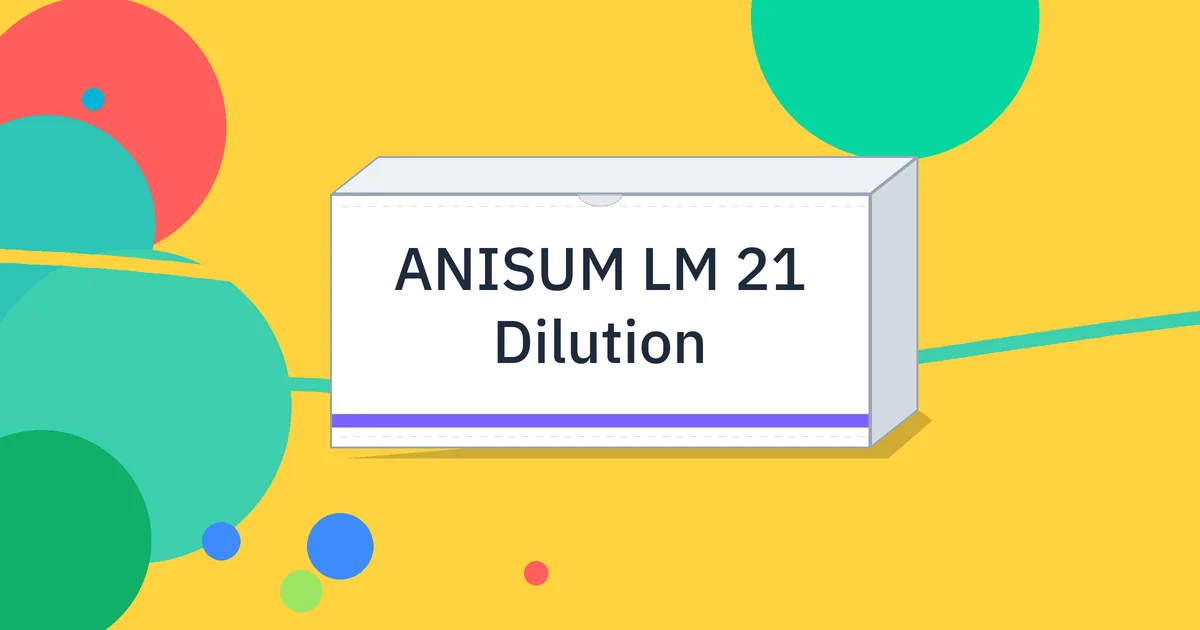 Symbolbild: Packung mit der Aufschrift ANISUM LM 21 Dilution (PZN 12762991) – Verfügbarkeit und Bezug in Apotheken in Frankfurt am Main