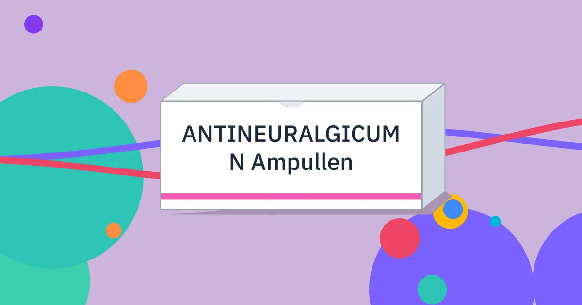 Symbolbild: Packung mit der Aufschrift ANTINEURALGICUM N Ampullen (PZN 01013625) – Verfügbarkeit und Bezug in Apotheken in Frankfurt am Main