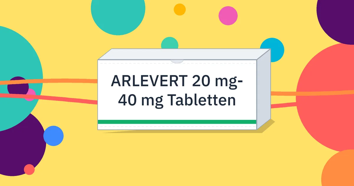 Symbolbild: Packung mit der Aufschrift ARLEVERT 20 mg-40 mg Tabletten (PZN 02551106) – Verfügbarkeit und Bezug in Apotheken in Frankfurt am Main