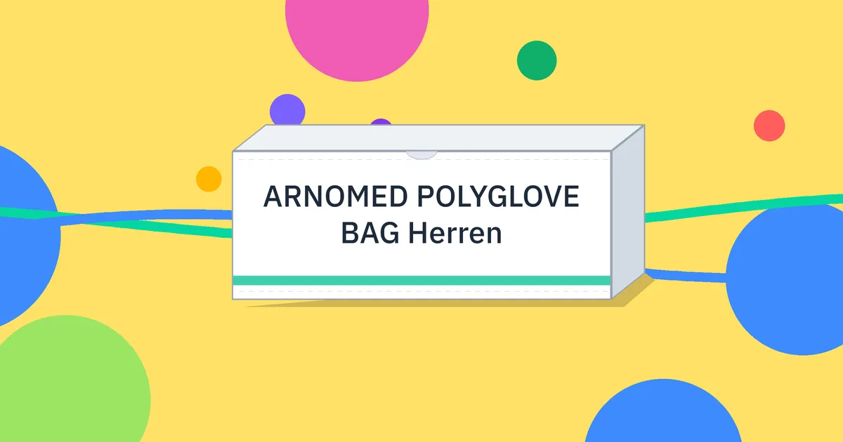 Symbolbild: Packung mit der Aufschrift ARNOMED POLYGLOVE BAG Herren (PZN 18111102) – Verfügbarkeit und Bezug in Apotheken in Frankfurt am Main