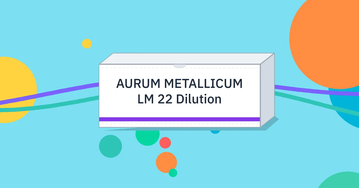 Symbolbild: Packung mit der Aufschrift AURUM METALLICUM LM 22 Dilution (PZN 12785199) – Verfügbarkeit und Bezug in Apotheken in Frankfurt am Main