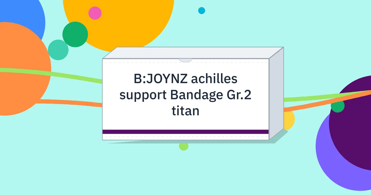 Symbolbild: Packung mit der Aufschrift B:JOYNZ achilles support Bandage Gr.2 titan (PZN 20693703) – Verfügbarkeit und Bezug in Apotheken in Frankfurt am Main