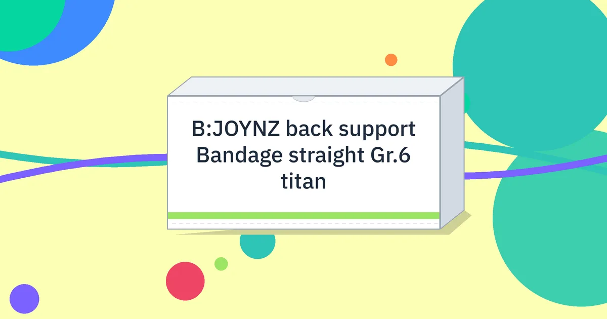 Symbolbild: Packung mit der Aufschrift B:JOYNZ back support Bandage straight Gr.6 titan (PZN 20521801) – Verfügbarkeit und Bezug in Apotheken in Frankfurt am Main