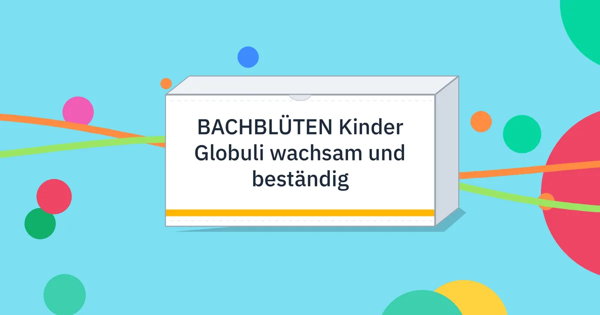 Symbolbild: Packung mit der Aufschrift BACHBLÜTEN Kinder Globuli wachsam und beständig (PZN 16789633) – Verfügbarkeit und Bezug in Apotheken in Frankfurt am Main