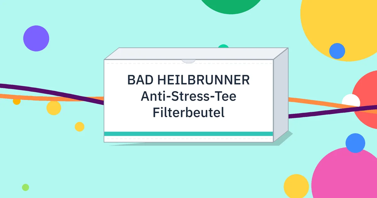 Symbolbild: Packung mit der Aufschrift BAD HEILBRUNNER Anti-Stress-Tee Filterbeutel (PZN 02950007) – Verfügbarkeit und Bezug in Apotheken in Frankfurt am Main