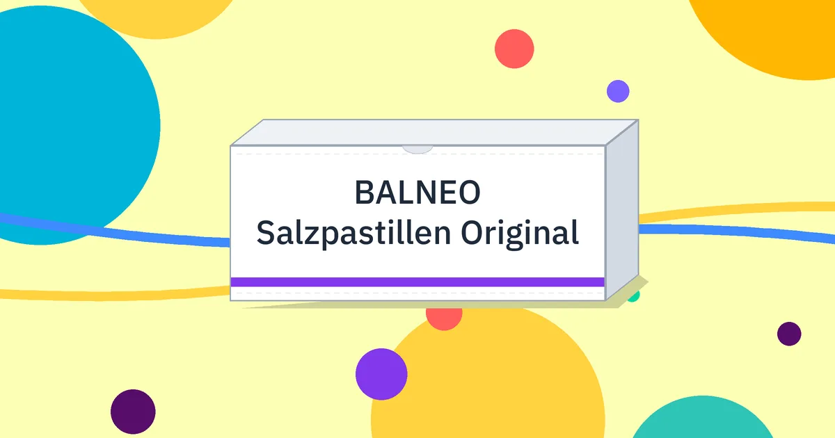 Symbolbild: Packung mit der Aufschrift BALNEO Salzpastillen Original (PZN 20783116) – Verfügbarkeit und Bezug in Apotheken in Frankfurt am Main