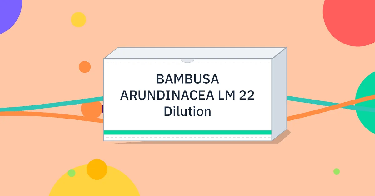 Symbolbild: Packung mit der Aufschrift BAMBUSA ARUNDINACEA LM 22 Dilution (PZN 12787749) – Verfügbarkeit und Bezug in Apotheken in Frankfurt am Main