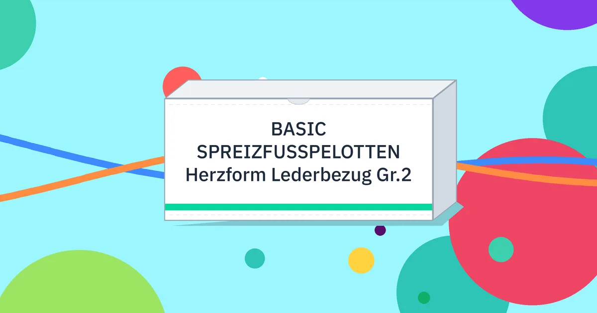 Symbolbild: Packung mit der Aufschrift BASIC SPREIZFUSSPELOTTEN Herzform Lederbezug Gr.2 (PZN 15381120) – Verfügbarkeit und Bezug in Apotheken in Frankfurt am Main
