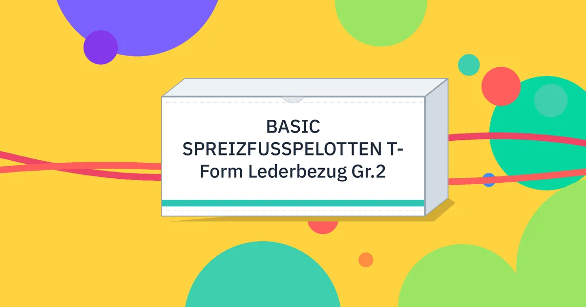 Symbolbild: Packung mit der Aufschrift BASIC SPREIZFUSSPELOTTEN T-Form Lederbezug Gr.2 (PZN 15381166) – Verfügbarkeit und Bezug in Apotheken in Frankfurt am Main
