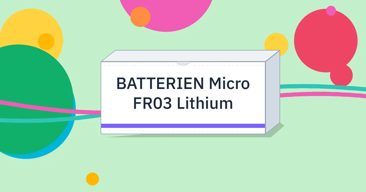 Symbolbild: Packung mit der Aufschrift BATTERIEN Micro FR03 Lithium (PZN 01957639) – Verfügbarkeit und Bezug in Apotheken in Frankfurt am Main
